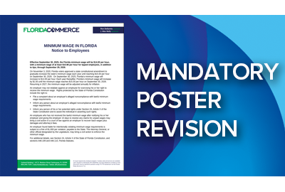 Florida Releases 2025-2026 Minimum Wage Act Poster