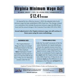 2026 Virginia Minimum Wage Poster Only @ $10.95